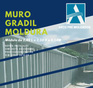 MURO GRADIL COM MOLDURA | Arco Pré-Moldados de Concreto